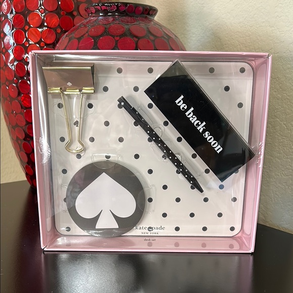 kate spade | Office | Kate Spade Polka Dot 5 Piece Desk Set | Poshmark